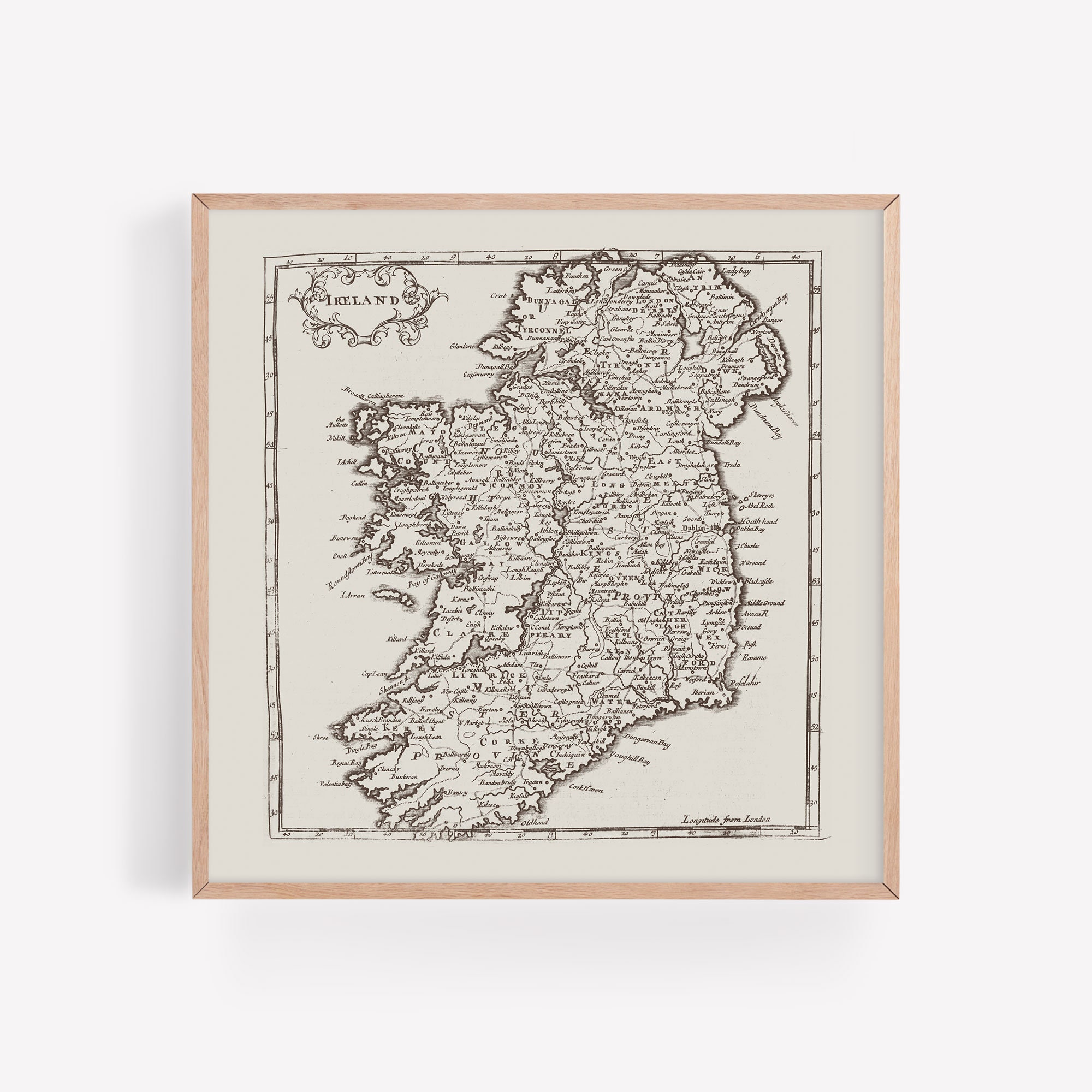 VINTAGE IRELAND MAP Antique Ireland Map Professional - Etsy