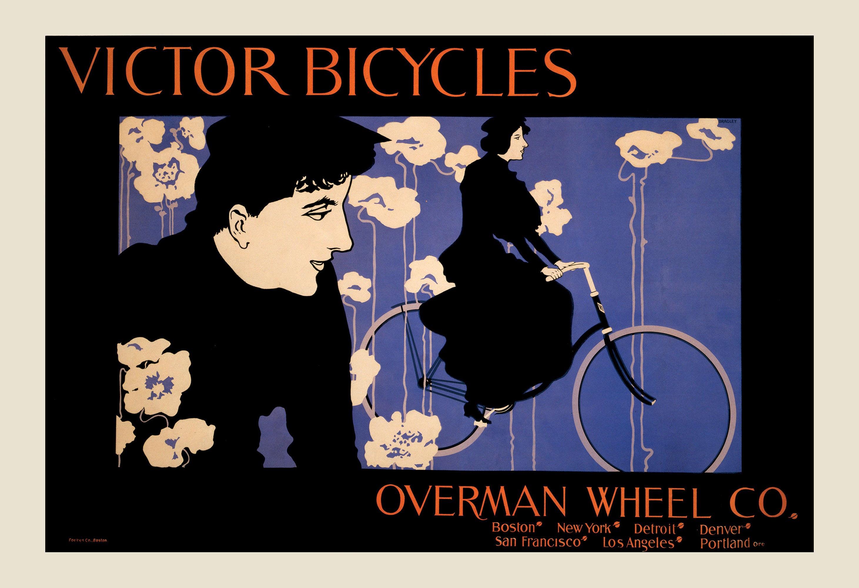 ANTIQUE BICYCLE POSTER, Victor Bicycles Poster, Overman Wheel Co. Print ...