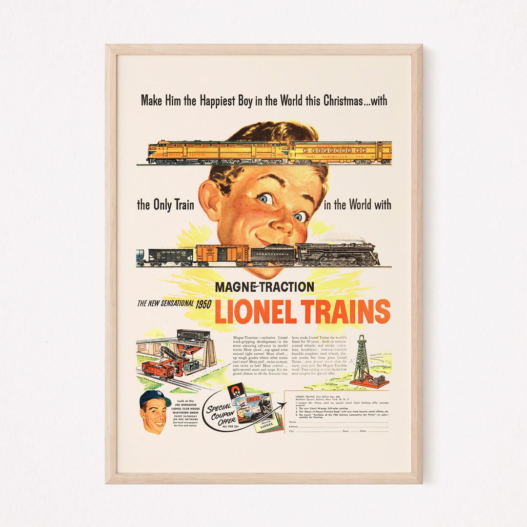 VINTAGE MODEL TRAINS Ad, Retro Toy Ad, Old Train Collector Ad Poster ...