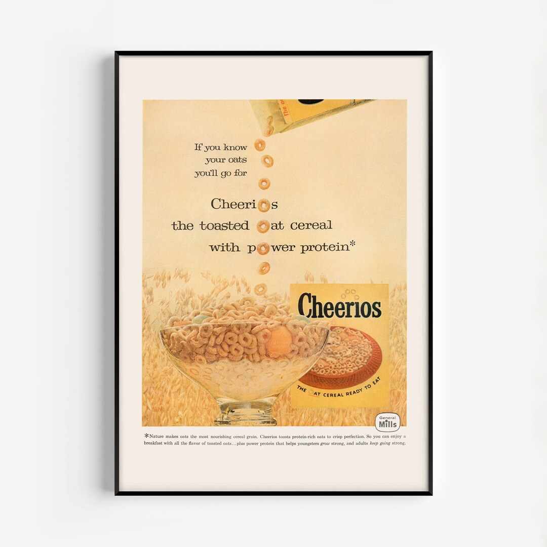 CLASSIC CEREAL POSTER, 1950s Cereal Print, Breakfast Cereal Poster ...