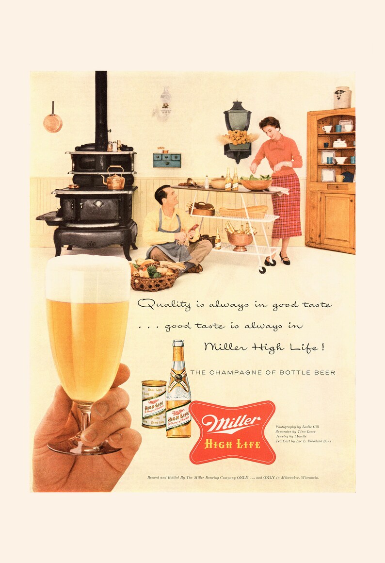 Retro Beer Art Vintage Beer Ad Poster for Bar Barware Art - Etsy