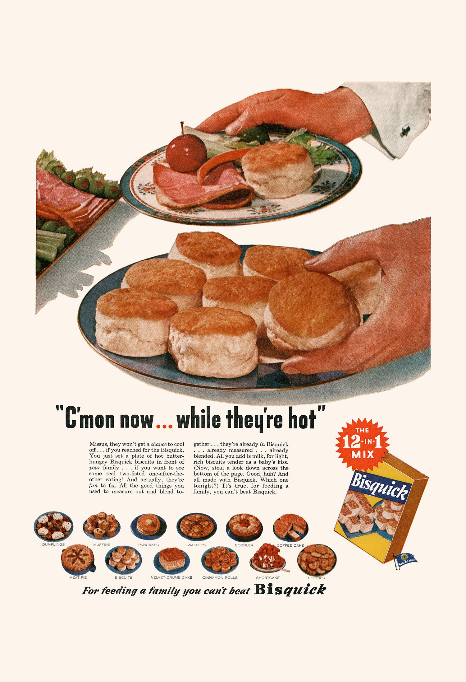 VINTAGE AD PRINT Biscuits Poster Retro 1950s Ad Print | Etsy