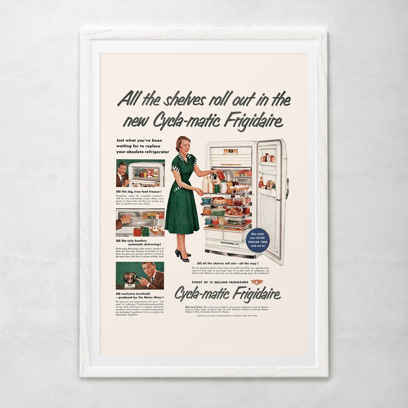 VINTAGE AD PRINT Fridge Poster Refrigerator Print | Etsy