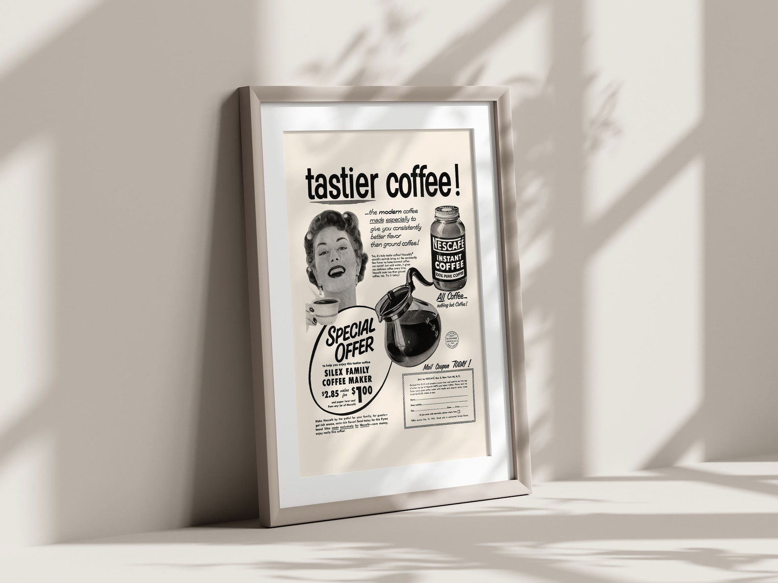 VINTAGE INSTANT COFFEE Ad Retro Mid-century Ad Vintage - Etsy