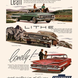 NOSTALGIC CAR POSTER, 1950s Automobile Print, Retro Mid-century ...