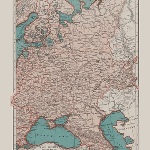 EASTERN EUROPE MAP, Vintage Map of Eastern Europe, Vintage Map Print ...