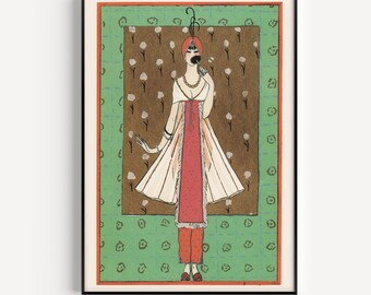 Fish Lady Fashion Art Print Vintage Fashion Illustration - Etsy