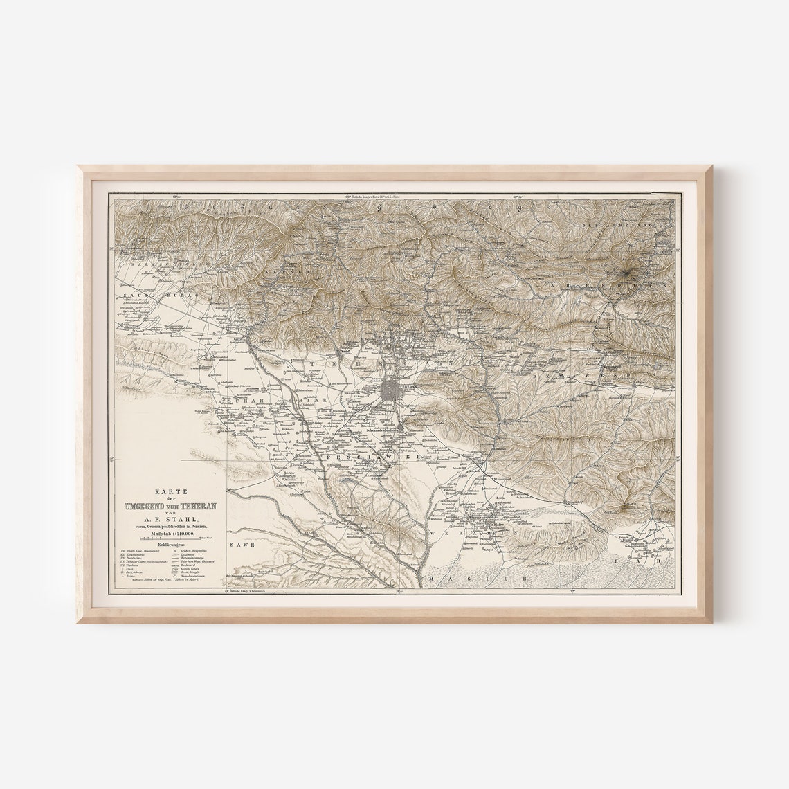 MAP OF TEHRAN Antique Map of Tehran German Map of Tehran - Etsy Canada