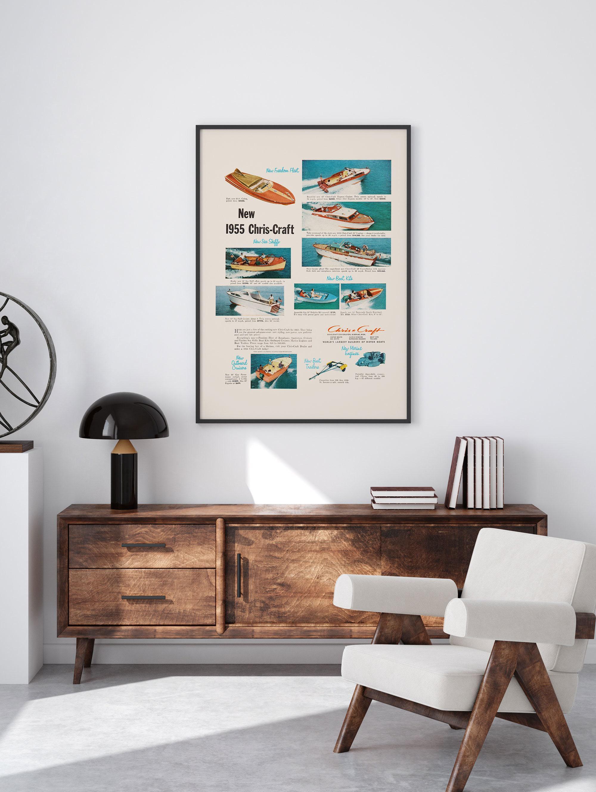 RETRO BOAT AD, Vintage Boating Poster, Motor Boat Ad, Retro Wall Art ...