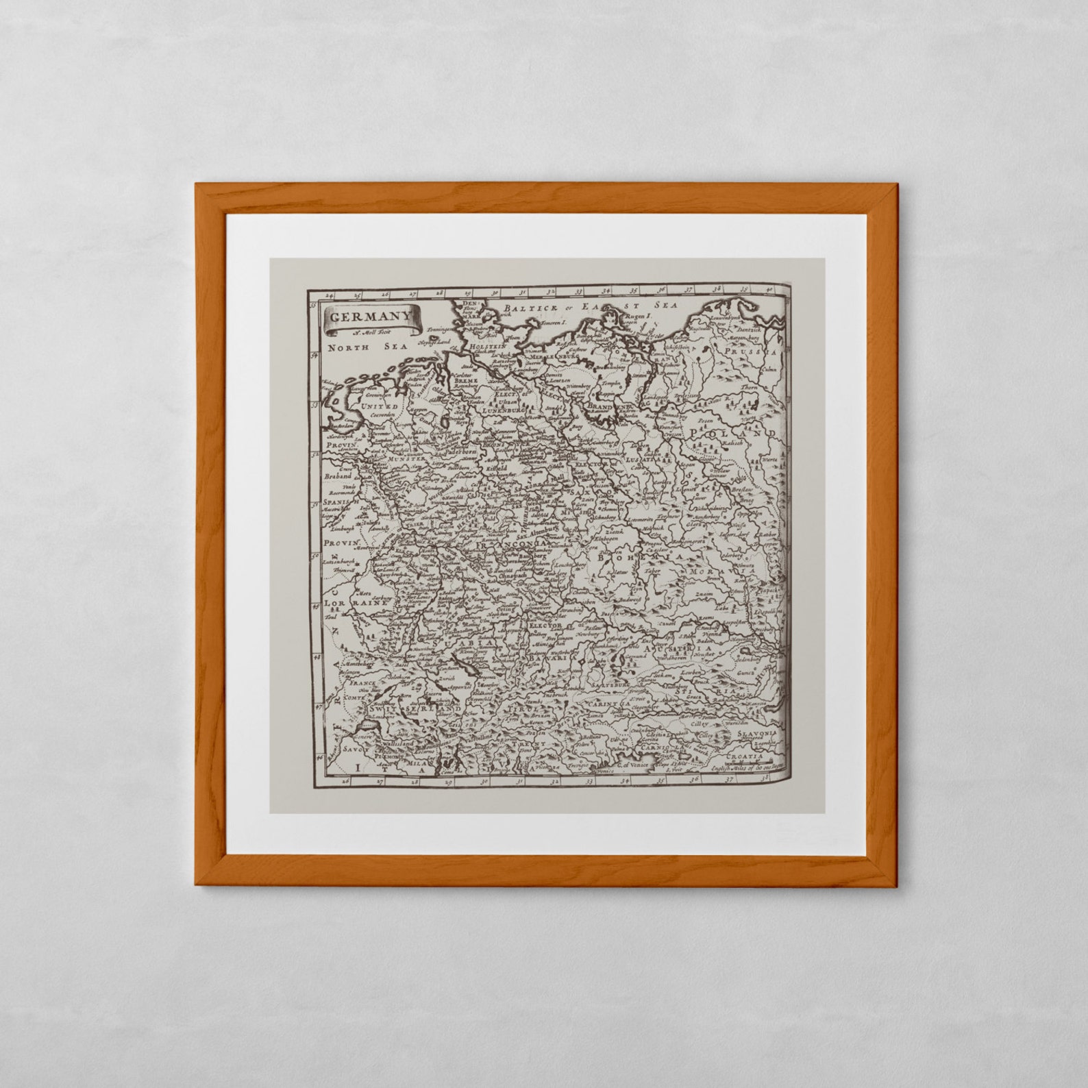 ANTIQUE GERMAN MAP Antique Historical Germany Map | Etsy