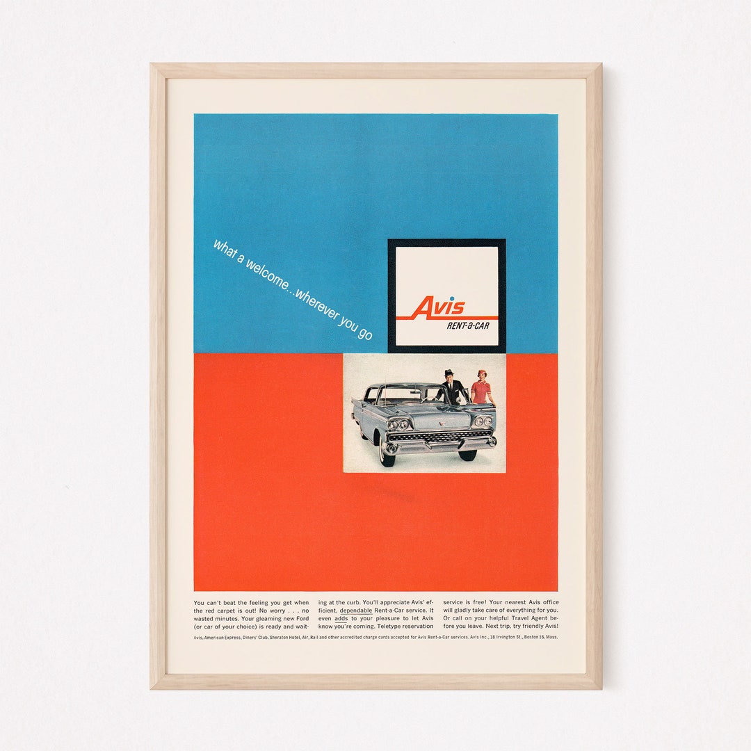 CLASSIC CAR AD Mid Century Design Print Retro Car Ad - Etsy