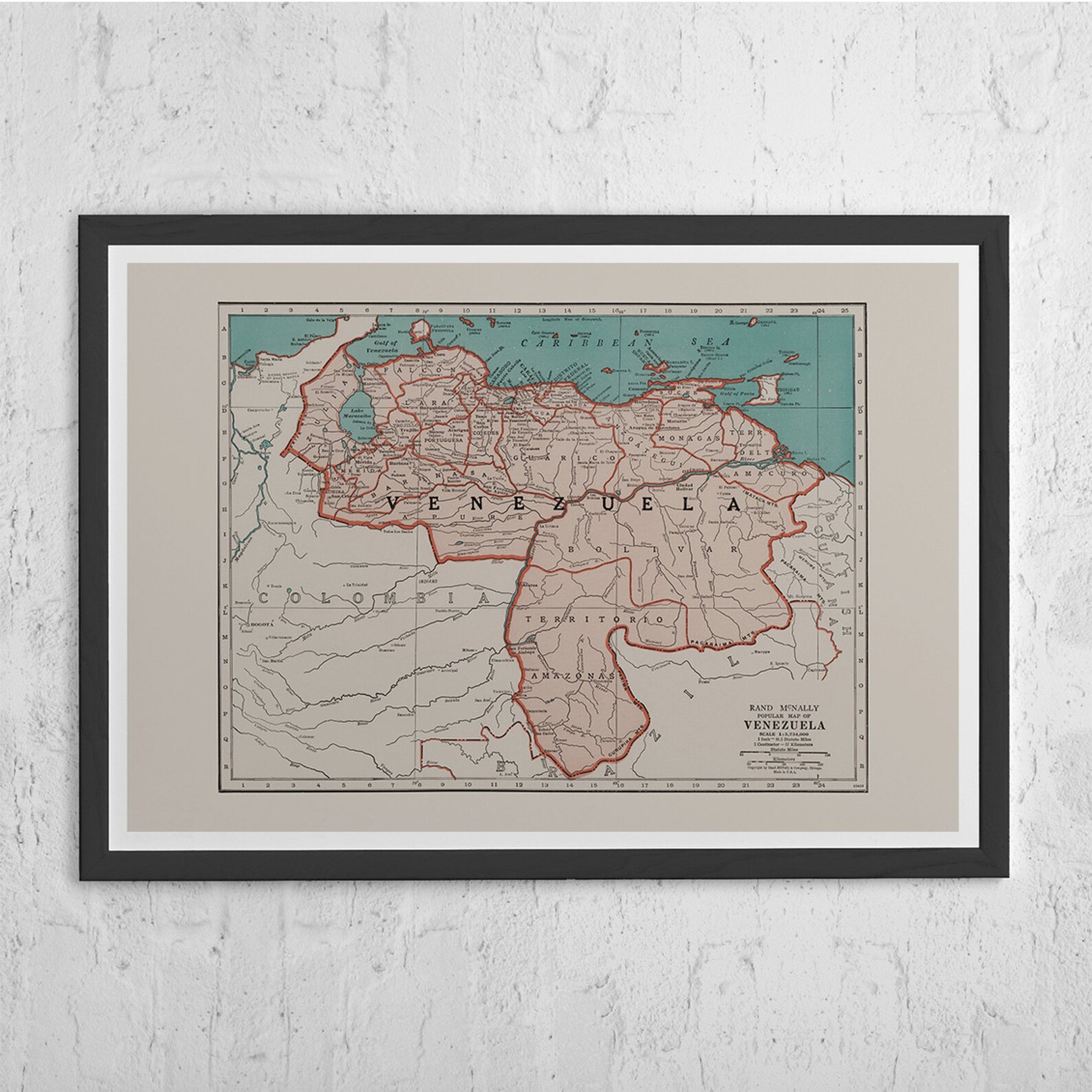VINTAGE VENEZUELA MAP Vintage Map of Venezuela Wall Art - Etsy