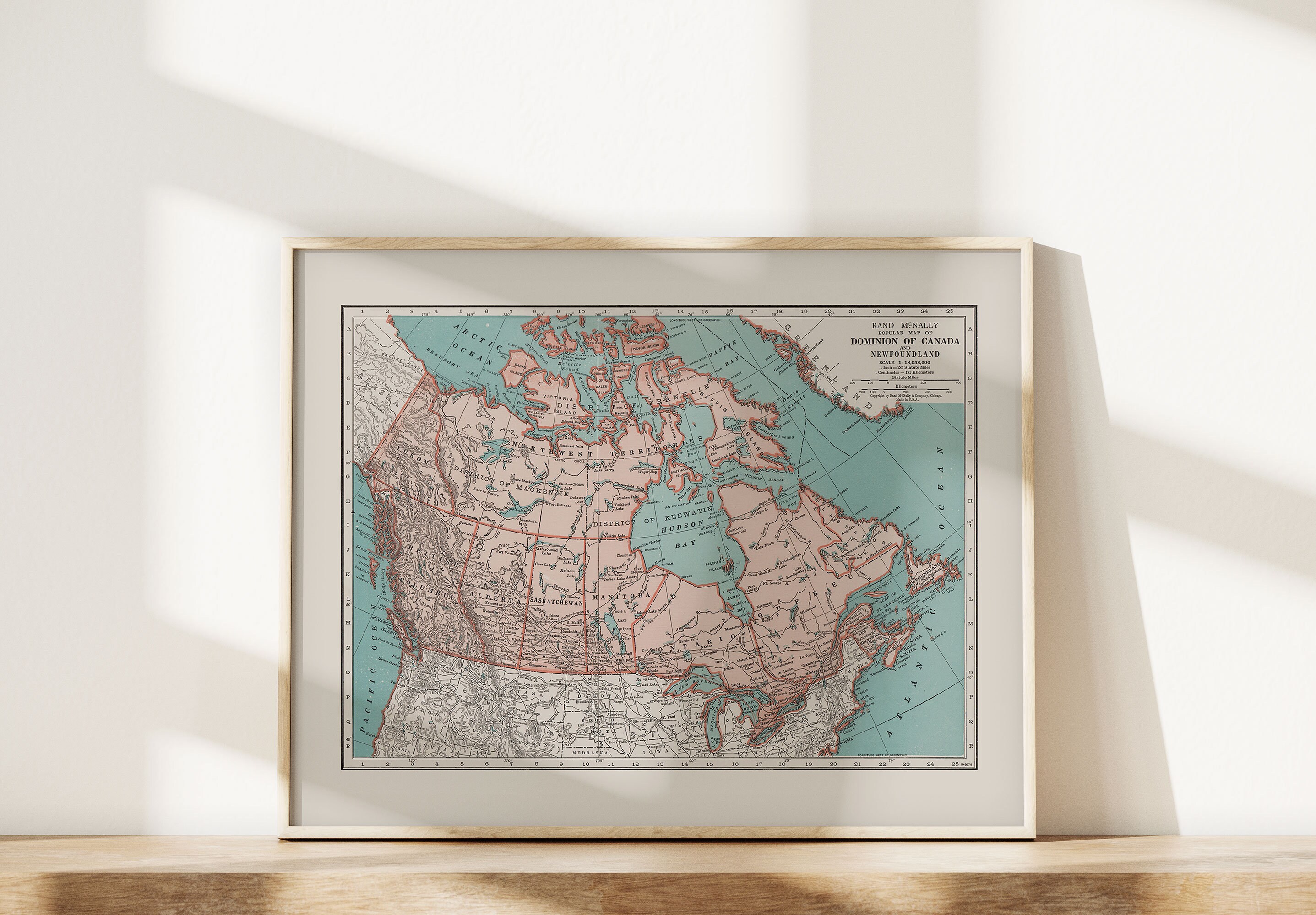 VINTAGE MAP of CANADA Canada Vintage Map Wall Art Vintage - Etsy Canada