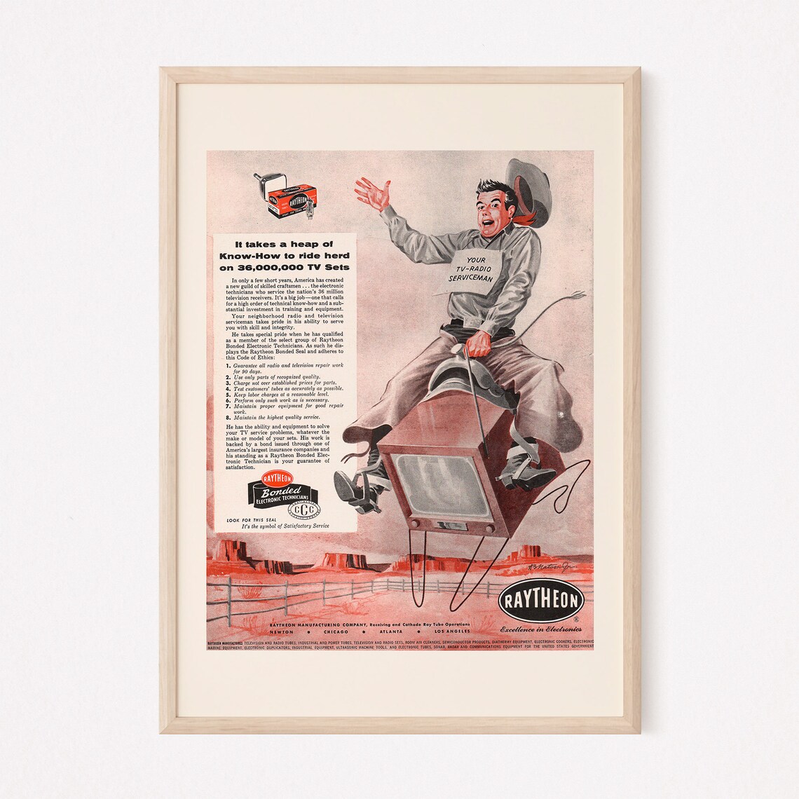 RETRO KITSCH CLASSIC Advertisement, Retro T.V. Ad, Old Cowboy Poster ...