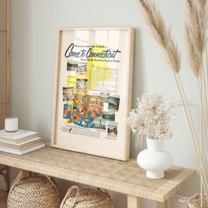 Connecticut RETRO TRAVEL AD, Retro Mid-century Ad, Vintage Travel Ad ...