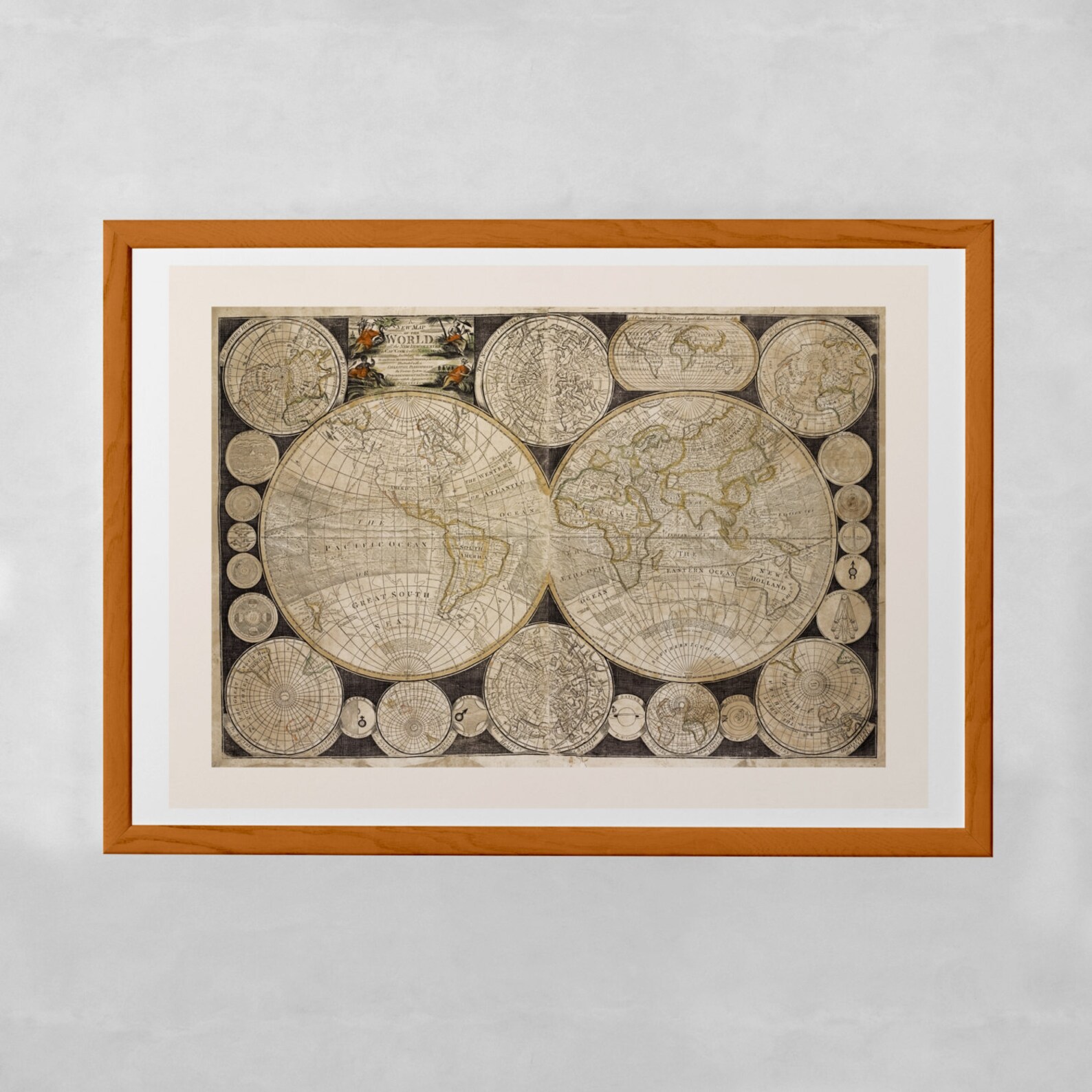 ANTIQUE WORLD MAP Travel Map Nautical Wall Art Antique Map | Etsy