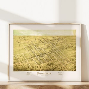 FOSTORIA MAP PRINT, Antique Fostoria O.H. Map, Antique Wall Art, Early ...