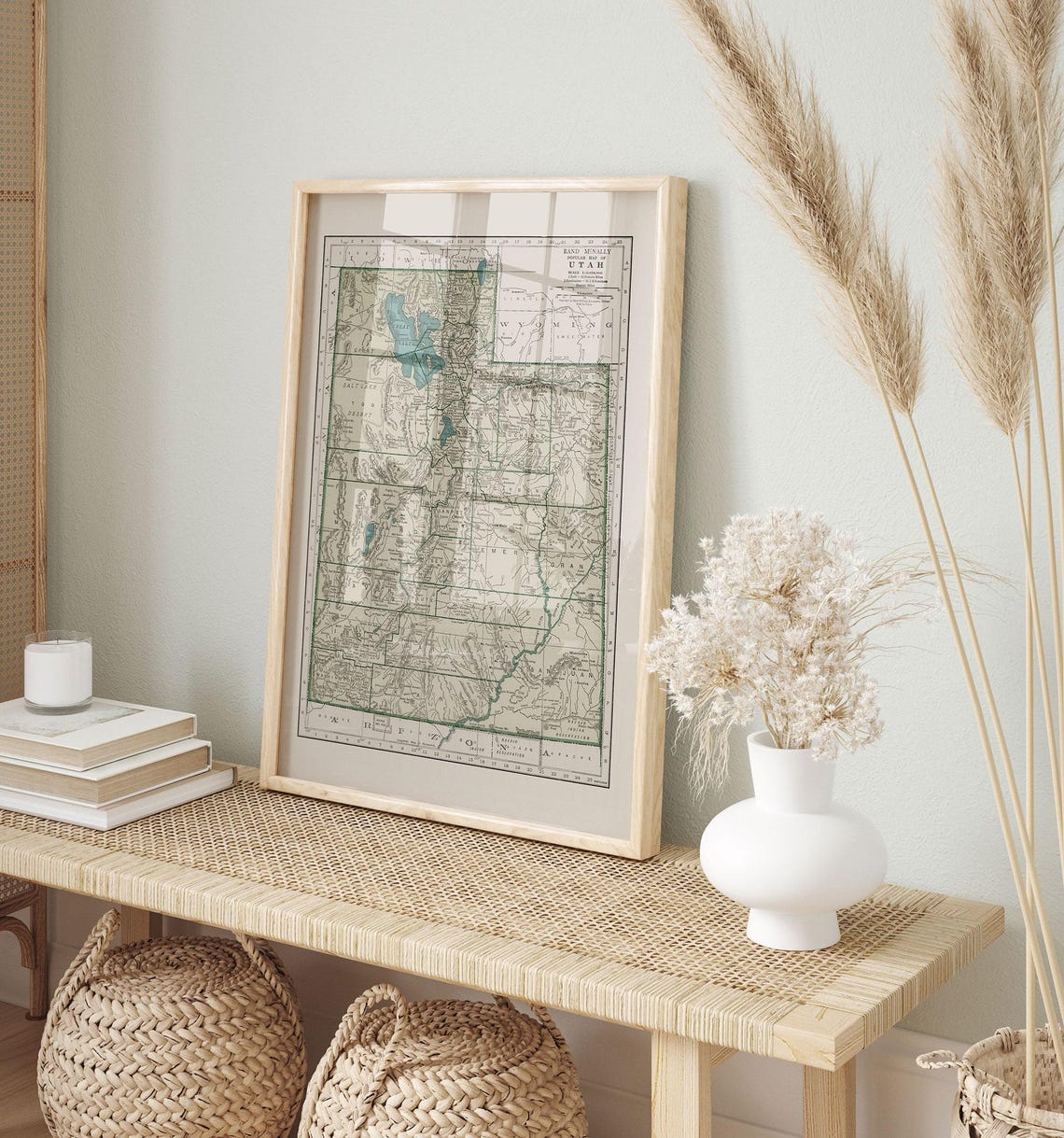 VINTAGE UTAH MAP, Vintage Map of Utah Wall Art, Vintage Map ...