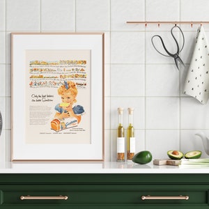 VINTAGE BREAD AD, Retro Sliced Bread Ad, Old 1950s Cute Kitsch Ad Mid ...