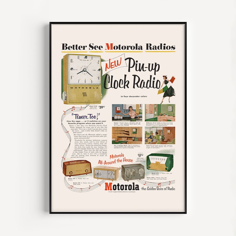 NOSTALGIC RADIO POSTER 1950s Retro Radio Print Retro - Etsy
