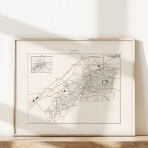 ANCIENT PESHAWAR MAP, Map of Peshawar, Historical Pakistan Map, Antique ...