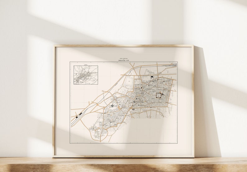 ANCIENT PESHAWAR MAP Map of Peshawar Historical Pakistan - Etsy