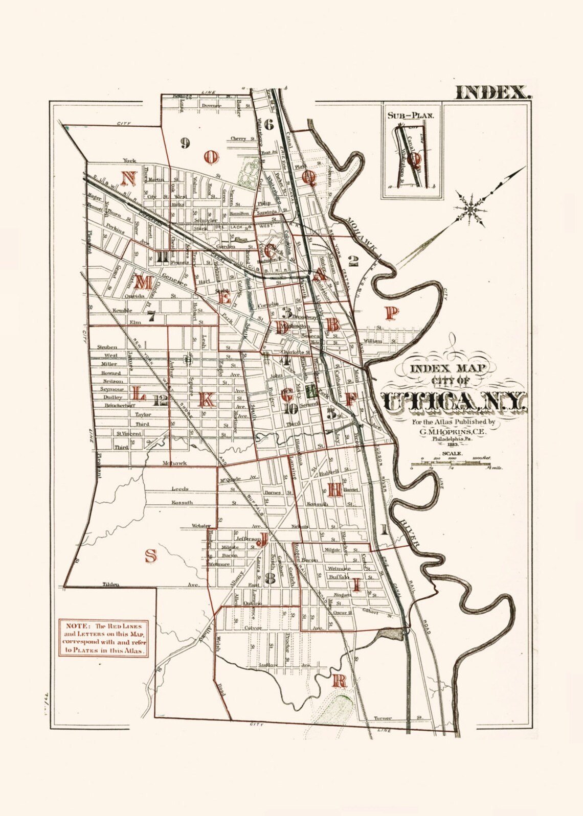 VINTAGE UTICA MAP Map of Utica New York Professional - Etsy