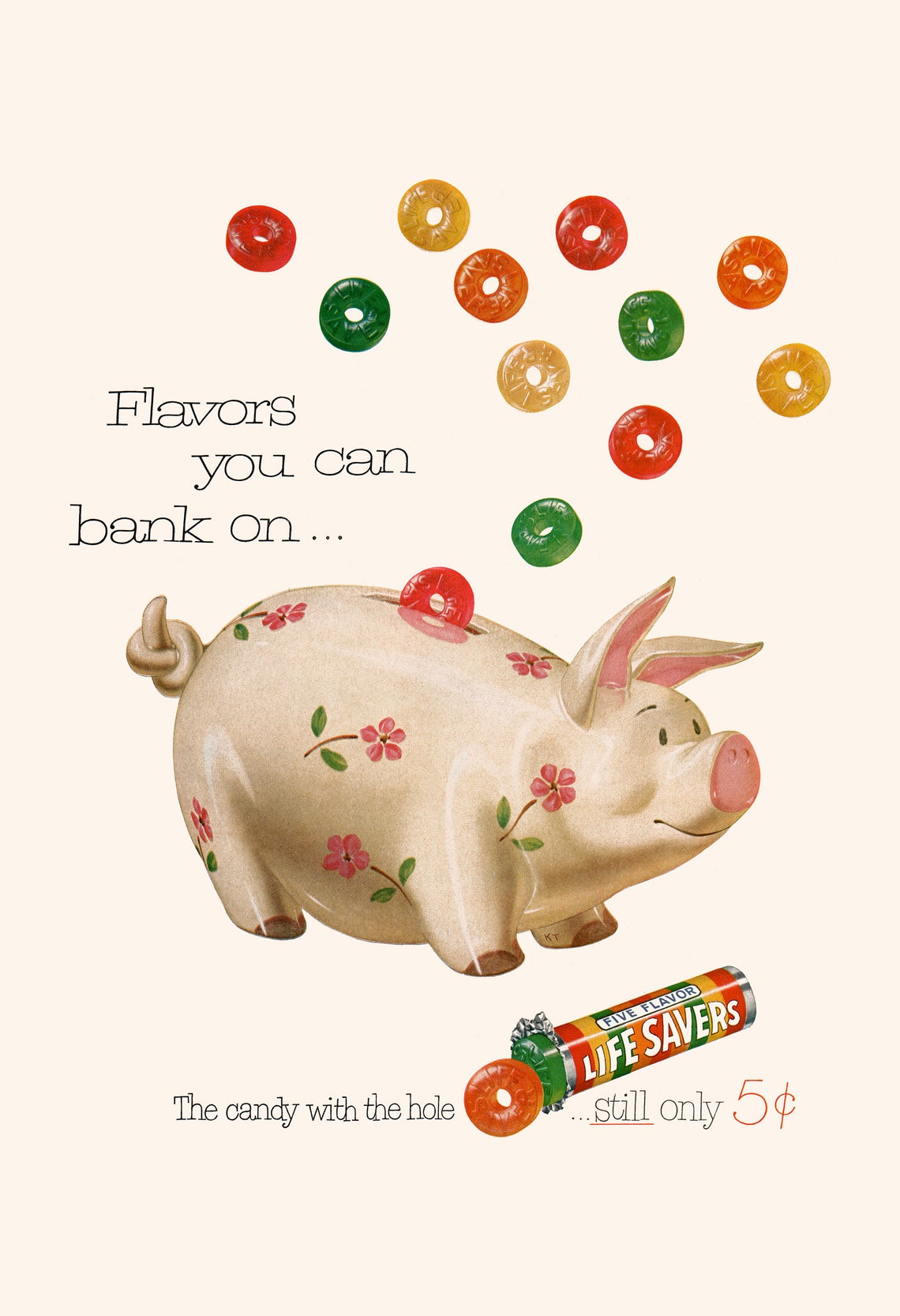 COLORFUL CANDY POSTER Vintage Ad Print 1950s Classic Candy | Etsy