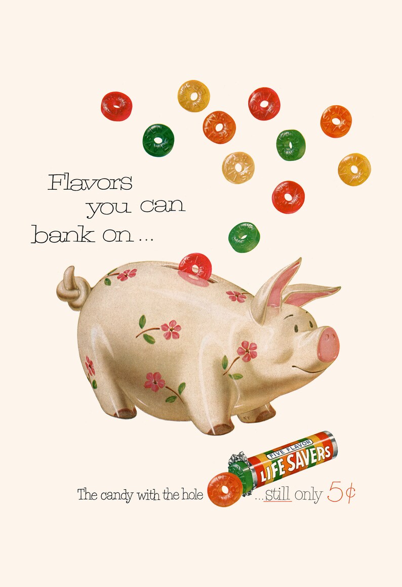 COLORFUL CANDY POSTER Vintage Ad Print 1950s Classic Candy | Etsy