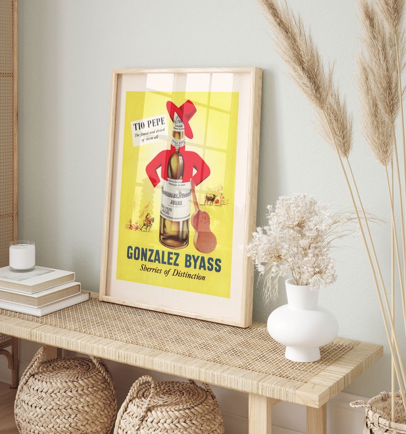 VINTAGE SHERRY ADVERTISING Poster Vintage Sherry Ad Yellow - Etsy