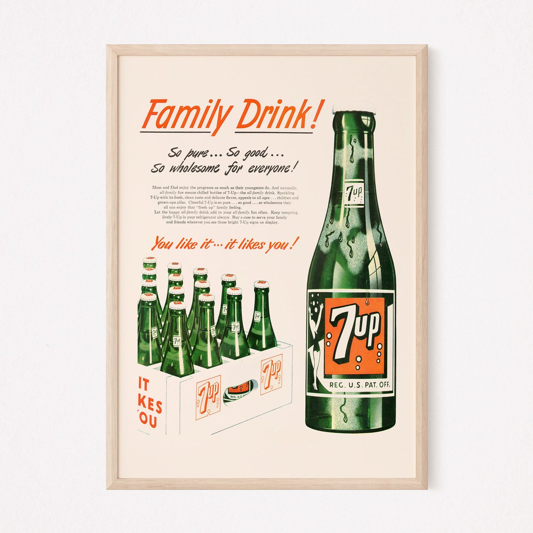 VINTAGE SODA AD, Classic Soda Ad, Mid Century Design Wall Art, Family ...