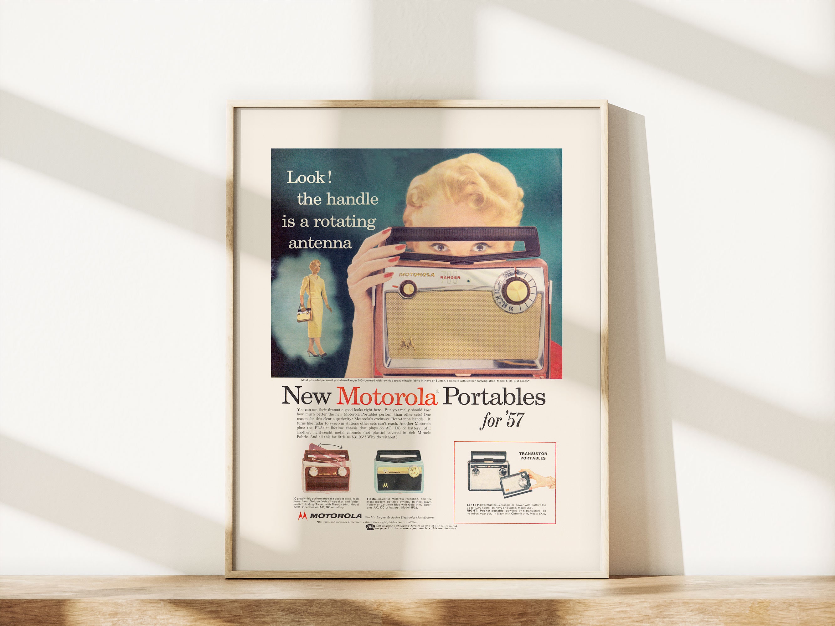 VINTAGE RADIO AD, Mid-Century Advertising Classic Tube Radio Ad Vintage ...