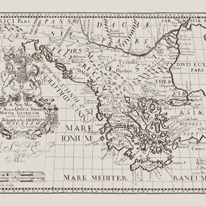 ANTIQUE GREEK MAP, Vintage Map of Greece, Antique Home Decor, Antique ...
