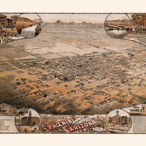 ANTIQUE PHOENIX MAP Vintage Map of Phoenix Arizona Antique - Etsy