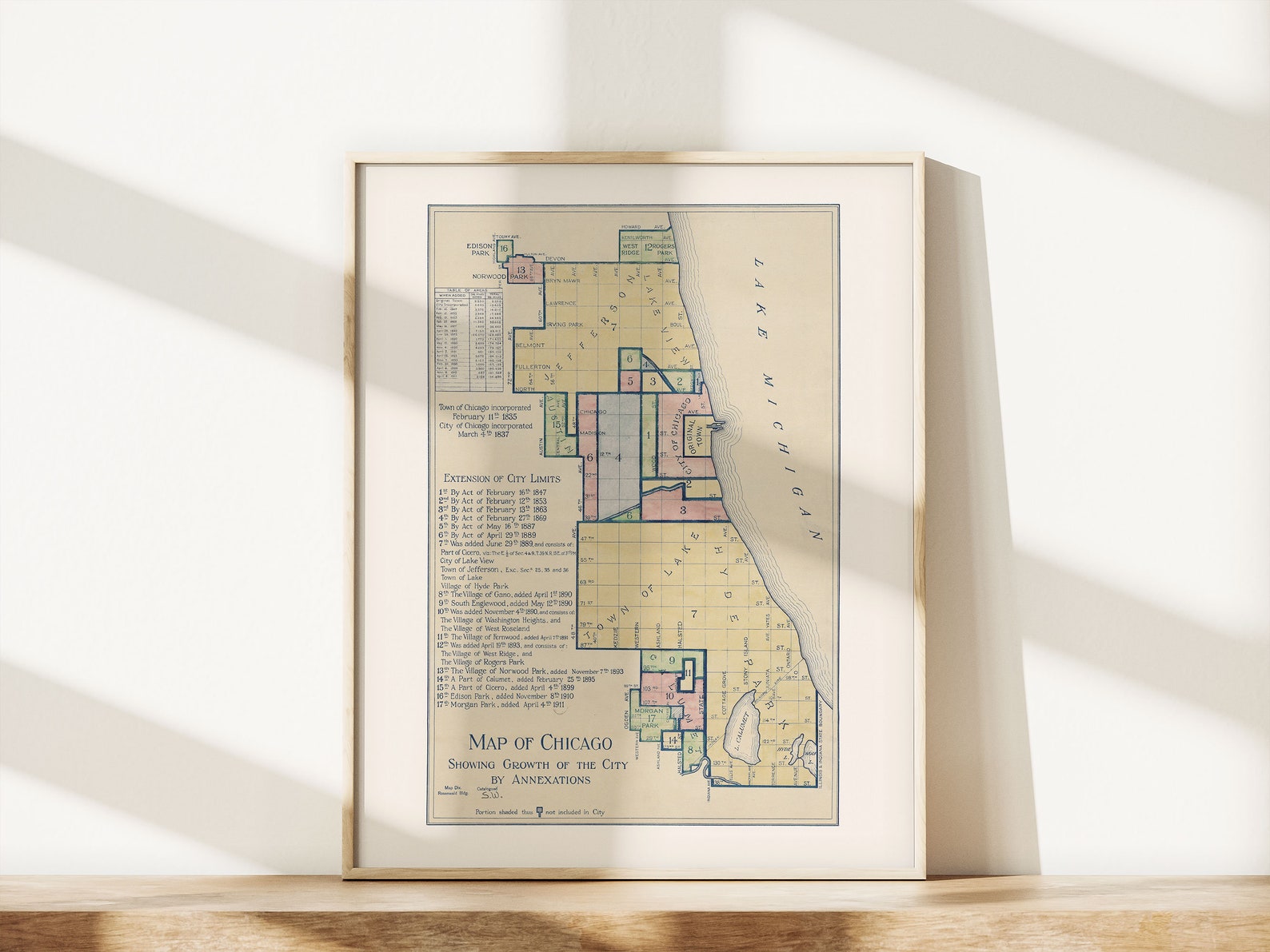 CHICAGO VINTAGE MAP Retro Map of Chicago Antique Chicago - Etsy