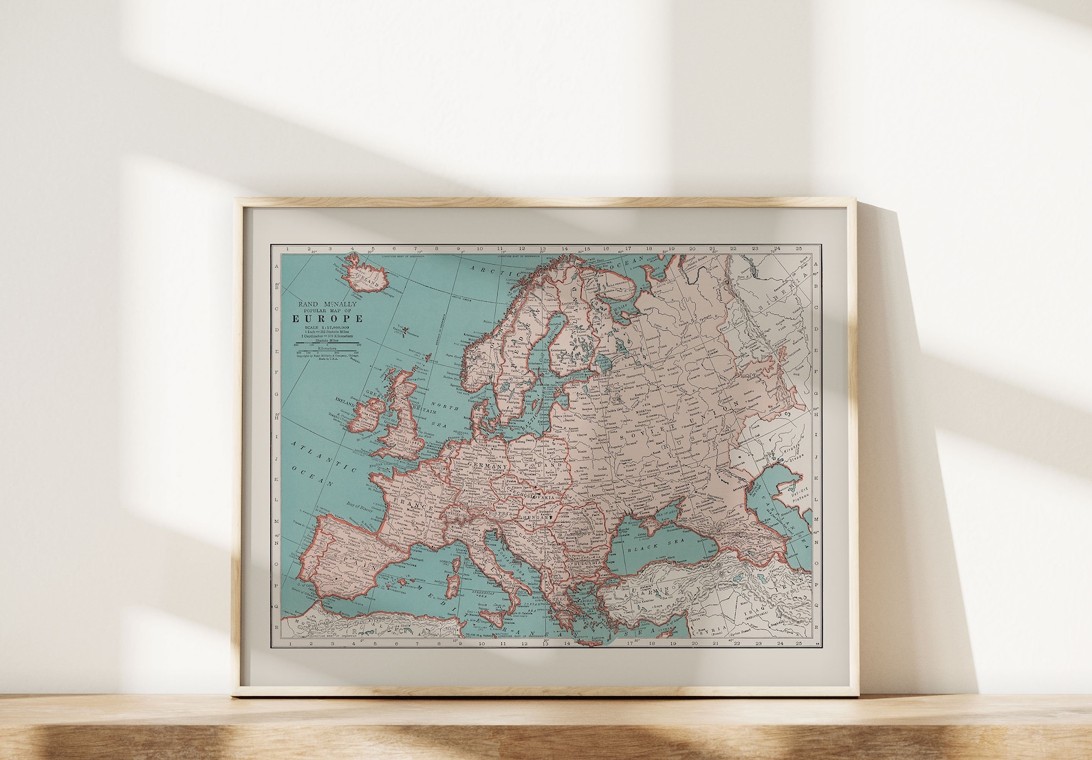 VINTAGE EUROPE MAP Vintage Map of Europe Old Map Print - Etsy