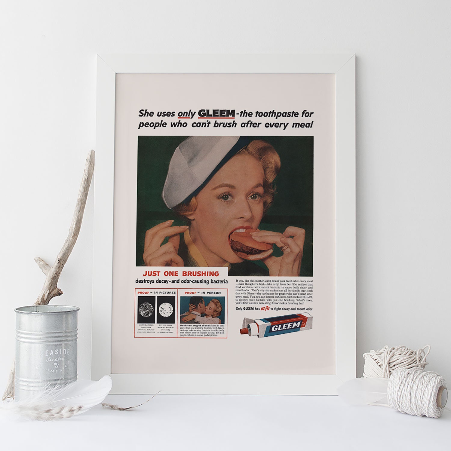 KITSCH TOOTHPASTE POSTER 1950's Toothpaste Print Retro | Etsy