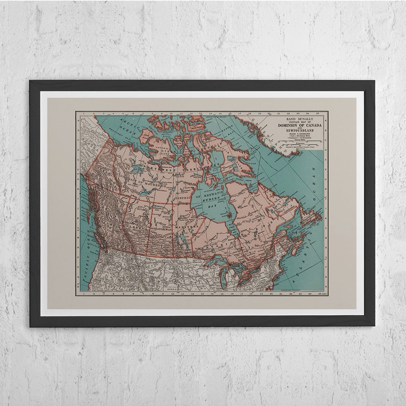 VINTAGE MAP of CANADA Canada Vintage Map Wall Art Vintage | Etsy
