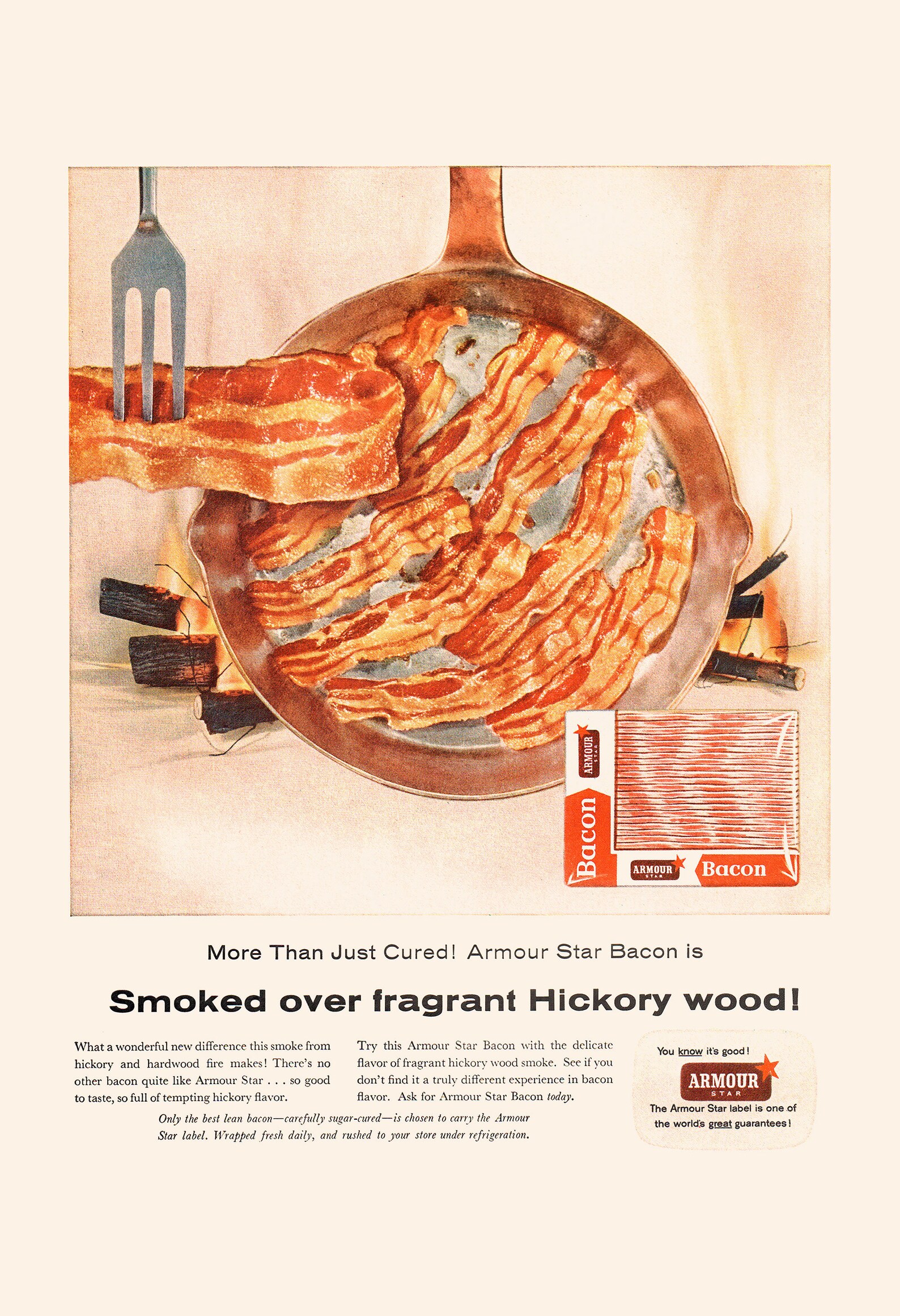 RETRO BACON POSTER Retro Mid-century Ad Vintage Kitchen - Etsy
