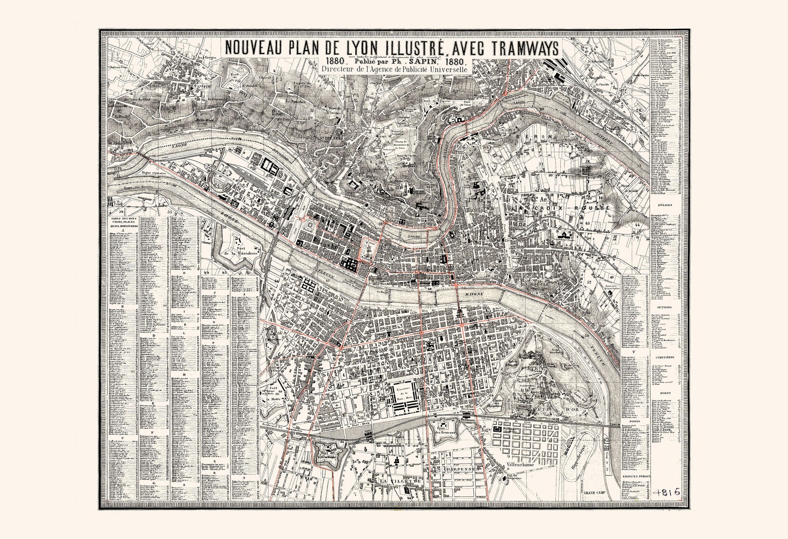 LYON TRAMWAY MAP Historical Map of Lyon France Tramway Map - Etsy