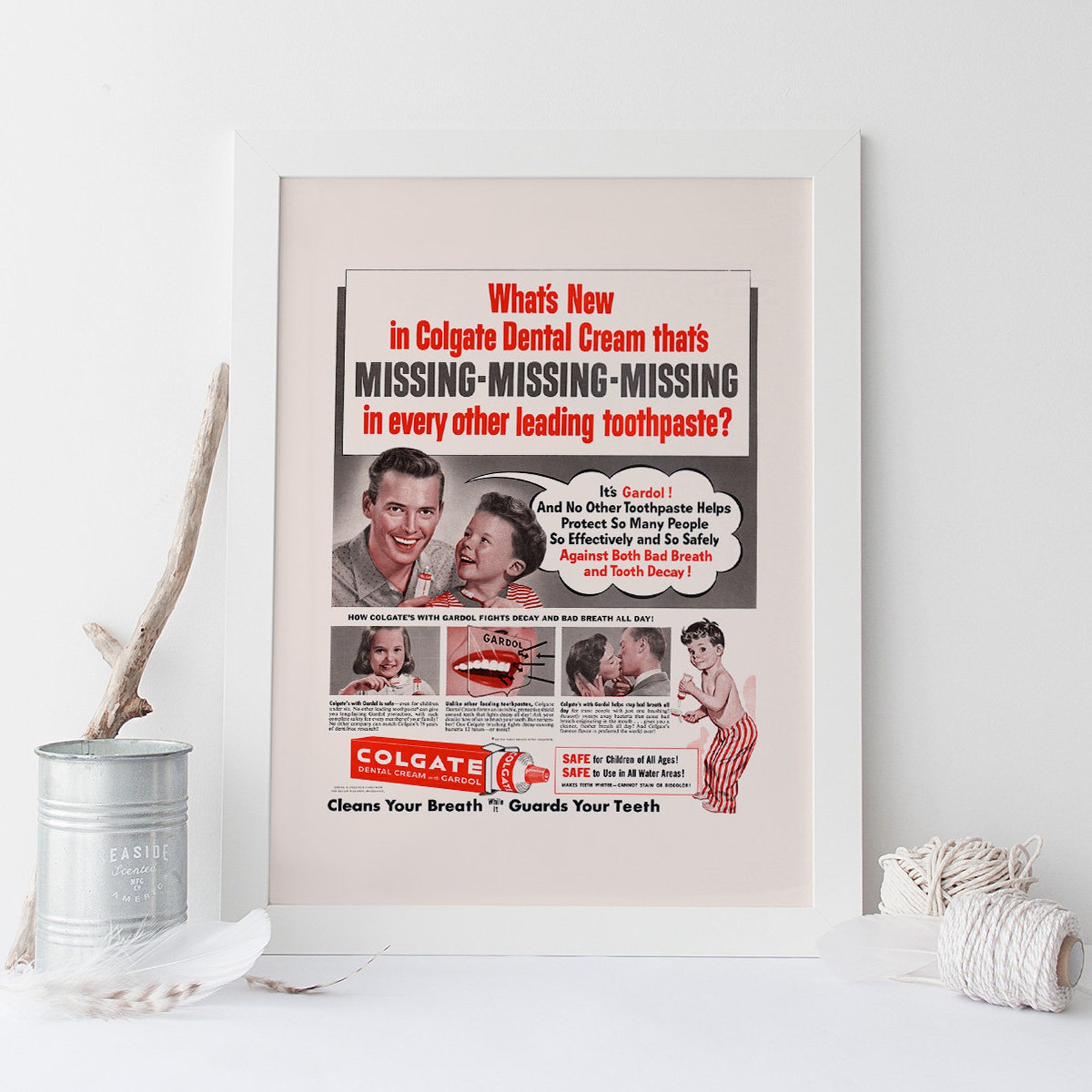 RETRO TOOTHPASTE AD Vintage Bathroom Poster Ad Vintage Ad | Etsy