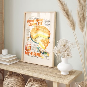 RETRO PIE AD, Vintage Cooking Ad, Mid-century Poster Classic Baking Ad ...