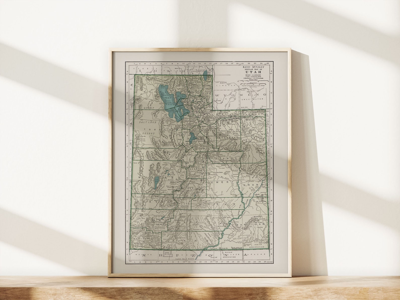 VINTAGE UTAH MAP Vintage Map of Utah Wall Art Vintage Map - Etsy