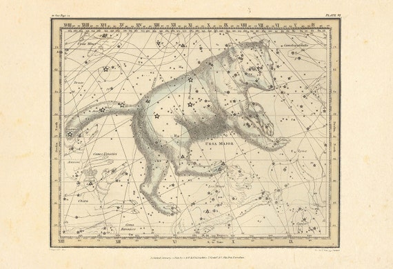 ZODIAC Wall Art URSA MAJOR Map Print Professional | Etsy