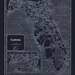 FLORIDA MAP, Blueprint Map of Florida, Vintage Map, Office Wall Art ...