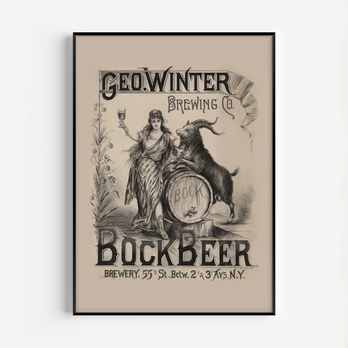 ANTIQUE BEER AD Vintage New York Brewery Poster Beer - Etsy