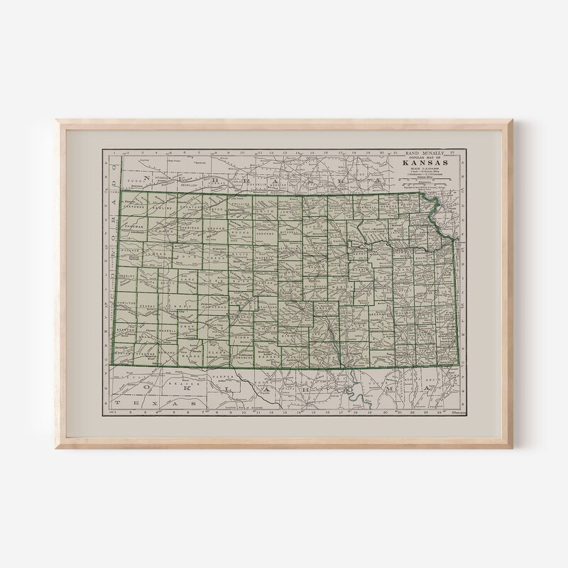Kansas Map - Etsy