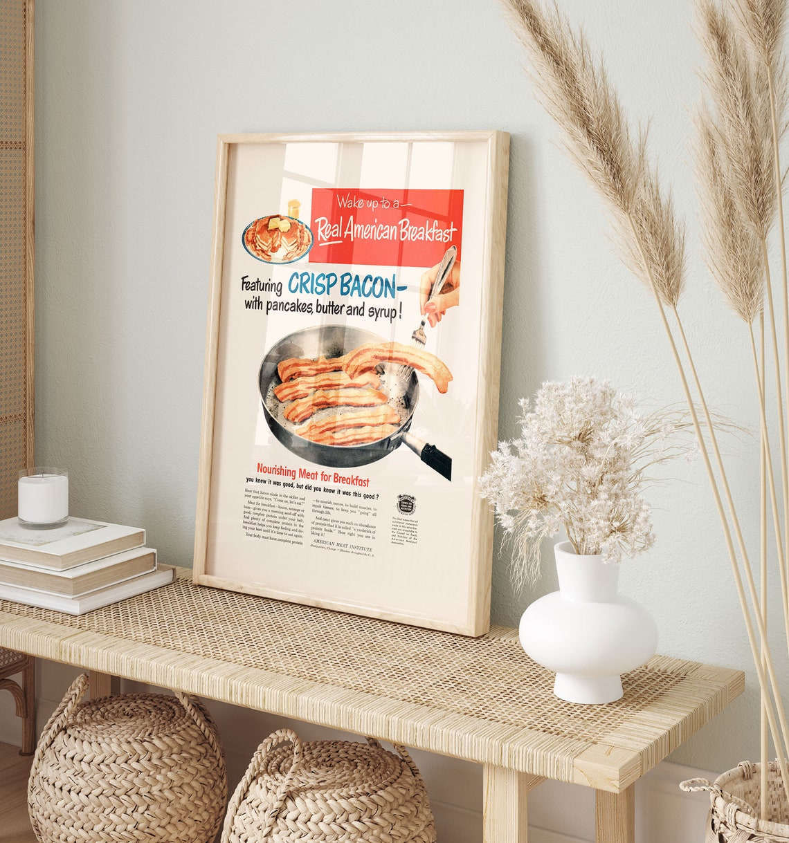 VINTAGE BACON AD Retro Mid-century Ad Vintage Kitchen - Etsy