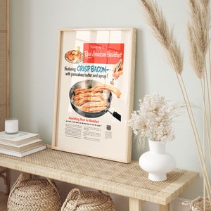 VINTAGE BACON AD, Retro Mid-century Ad, Vintage Kitchen Poster 1950s ...