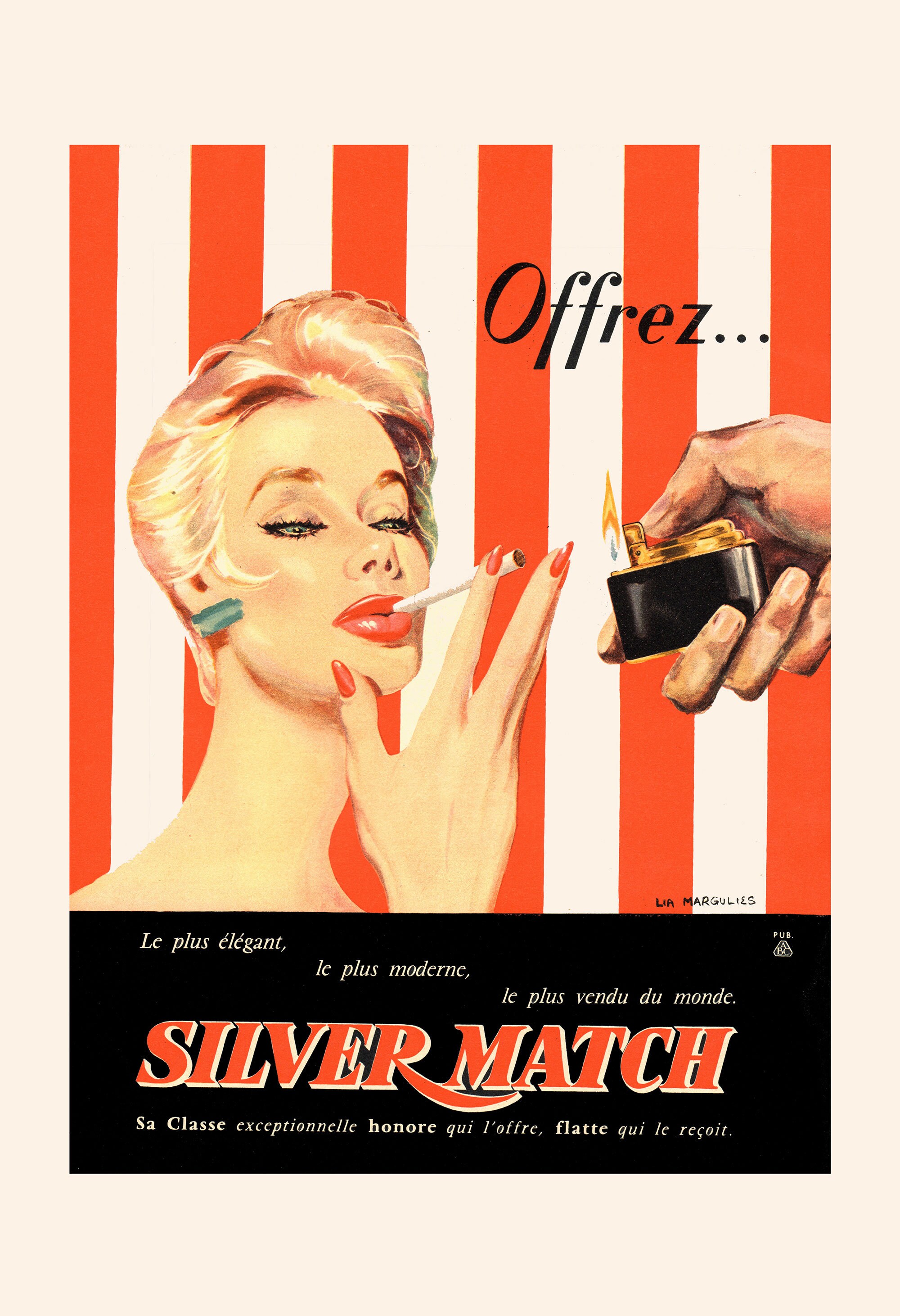 RETRO FRENCH SMOKING Poster Vintage Cigarette Lighter Ad - Etsy Canada